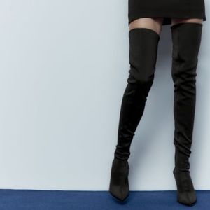 Zara | Shoes | Nwt Zara Over The Knee Fabric Boots | Poshmark
